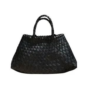 RIMINI Woven Vegan Leather Tote 'elisabetta - Black