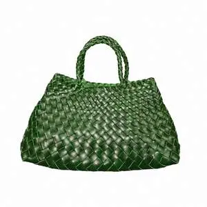 RIMINI Elisabetta Woven Vegan Leather Tote - Green