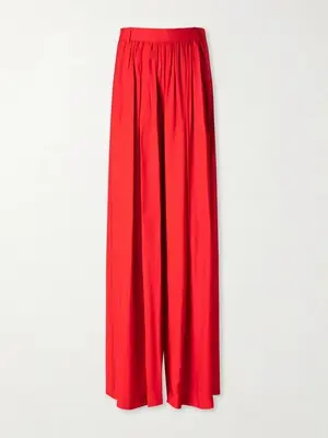 Ralph Lauren Vanessa Satin Wide-leg Pants - Red