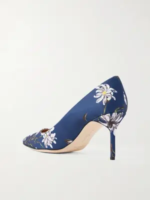 Manolo Blahnik Emilia Wickstead 70 Floral-print Woven Pumps