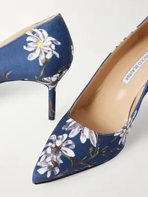 Manolo Blahnik Emilia Wickstead 70 Floral-print Woven Pumps