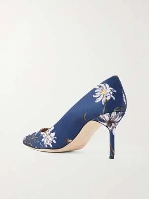 Manolo Blahnik Emilia Wickstead 70 Floral-print Woven Pumps