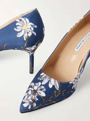 Manolo Blahnik Emilia Wickstead 70 Floral-print Woven Pumps