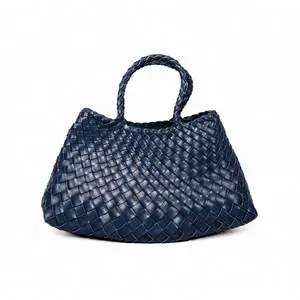 RIMINI Woven Eco-leather Tote - Brown