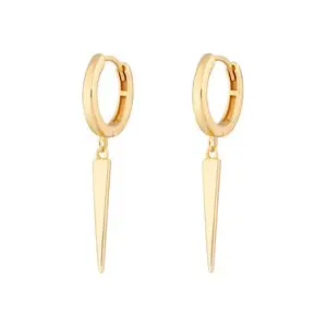 SCREAM PRETTY Rhodium-plated Recycled Brass Spike Hoop Earrings - Gold