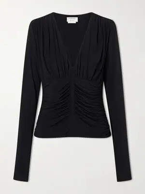 Sportmax Jersey Ruched Blouse - Black