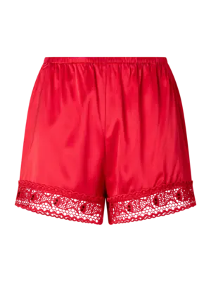 Staud X Da Adolfo Silk Shorts - Red
