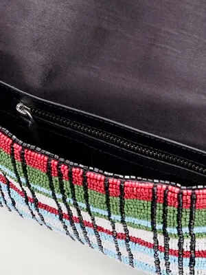Staud Adolfo Timmy Beaded Shoulder Bag - Red