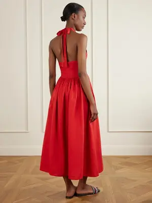 Staud Grazia Linen Midi Dress