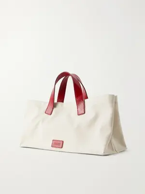 Staud Adolfo Port Logo Embroidered Canvas Tote
