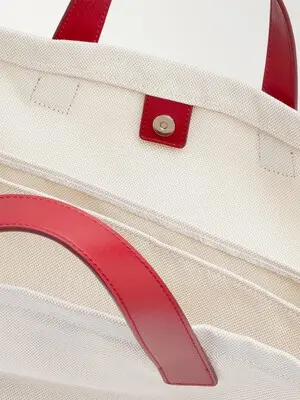 Staud Adolfo Port Logo Embroidered Canvas Tote