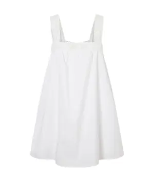 Staud Mariella Cotton-blend Mini Dress With Lace Trim - White