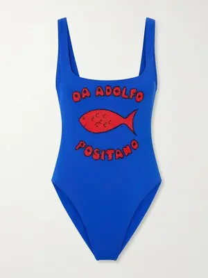 Staud Adolfo Lea Beaded Swimsuit