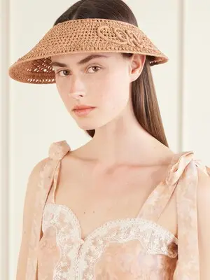 Chloé Raffia Visor - Neutrals