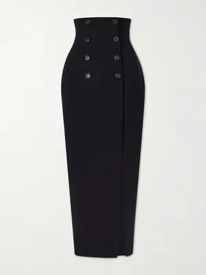 Khaite Luiza Crepe Midi Skirt