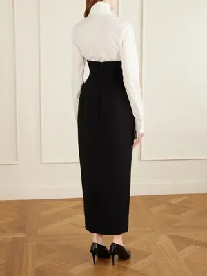 Khaite Luiza Crepe Midi Skirt