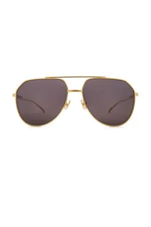 Bottega Veneta Light Ribbon Pilot Sunglasses - Gold
