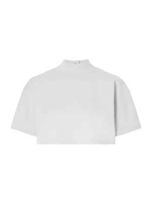 Alaïa Cropped Cotton-jersey Turtleneck T-shirt - Gray