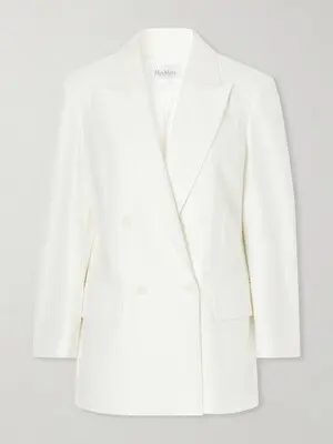 Max Mara Double-breasted Cotton-ponte Jacket - White