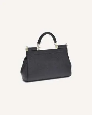 Dolce & Gabbana Sicily Small Leather Handbag - Black