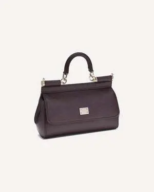 Dolce & Gabbana Sicily Small Leather Handbag - Purple