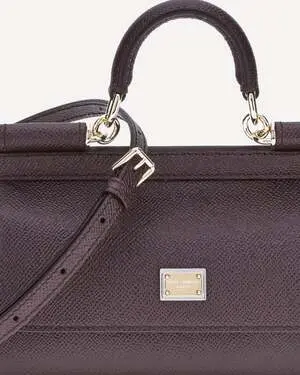 Dolce & Gabbana Sicily Small Leather Handbag - Purple