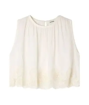 Sandro Crepon Crop Top - Black