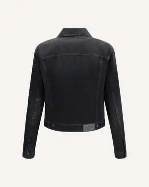 Gucci Denim Jacket With Gg Jacquard And Web Detail - Blue