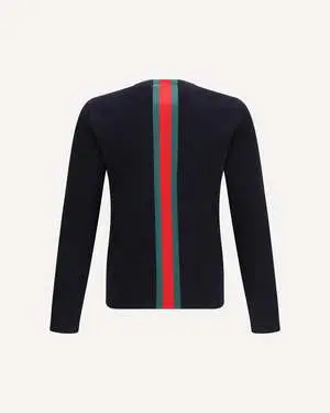 Gucci Knitted Cotton Sweater With Web Intarsia