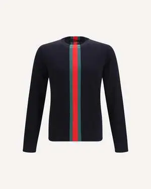 Gucci Knitted Cotton Sweater With Web Intarsia