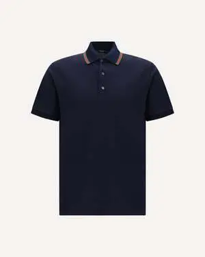 Gucci Cotton Piqué Jerey Polo Hirt - Blue