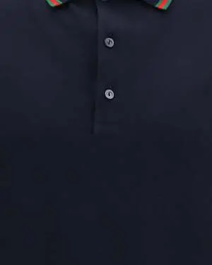 Gucci Cotton Piqué Jerey Polo Hirt - Blue