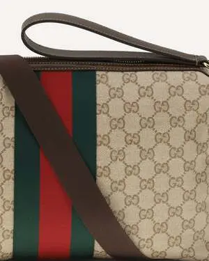 Gucci Medium Gg Shoulder Bag With Web Stripe