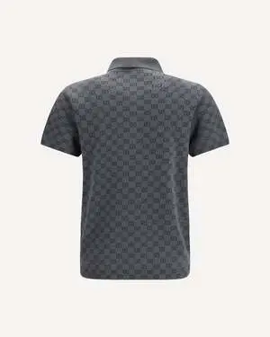 Gucci Gg Jacquard Wool And Silk Polo Shirt Ale
