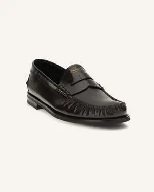 Prada Brushed Leather Loafers