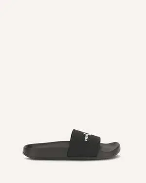 Fred Perry Rubber Slides With Logo - Black