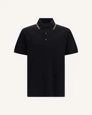 Gucci Cotton Piqué Jersey Polo Shirt Ale - Black