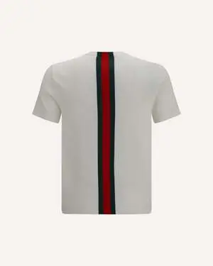 Gucci Cotton Knit T-shirt With Web Intarsia Ale