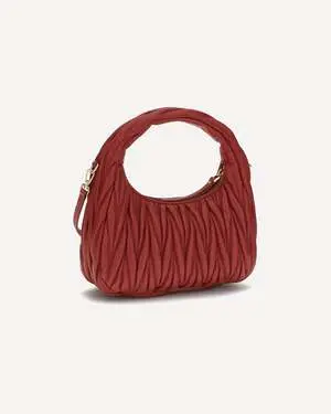 Miu Miu Quilted Matelassé Leather Hobo Handbag