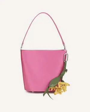 SELF-PORTRAIT Satin Bucket Bag - Pink