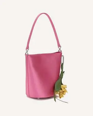 SELF-PORTRAIT Satin Bucket Bag - Pink