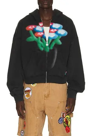 VANDYTHEPINK Spray Flower Zip Up Hoodie