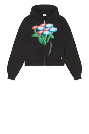 VANDYTHEPINK Spray Flower Zip Up Hoodie