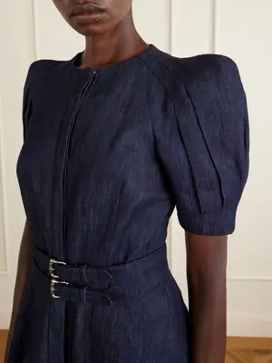 Gabriela Hearst Patricia Belted Denim Midi Dress - Blue