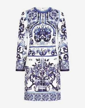 Dolce & Gabbana Majolica-print Organzine Dress - Multicolor