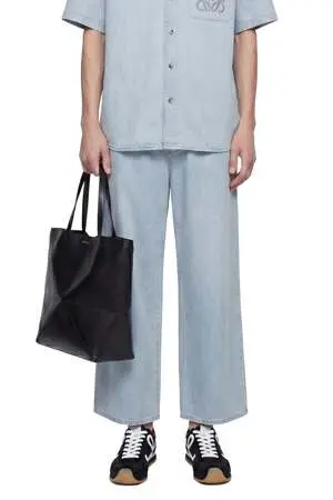 Loewe Drawstring Trousers In Denim - Blue