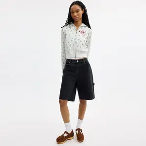 COACH Shrunken Floral Print Hoodie