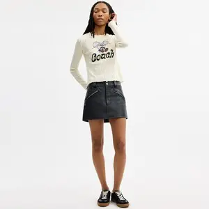 COACH X Brain Dead Kachi Mouse Graphic Long Sleeve Pointelle Knit Top