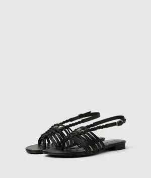 Karl Lagerfeld Alisso Ii Woven Leather Slingbacks