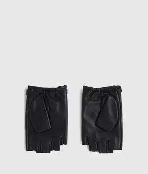 Karl Lagerfeld Studded Fingerless Leather Gloves